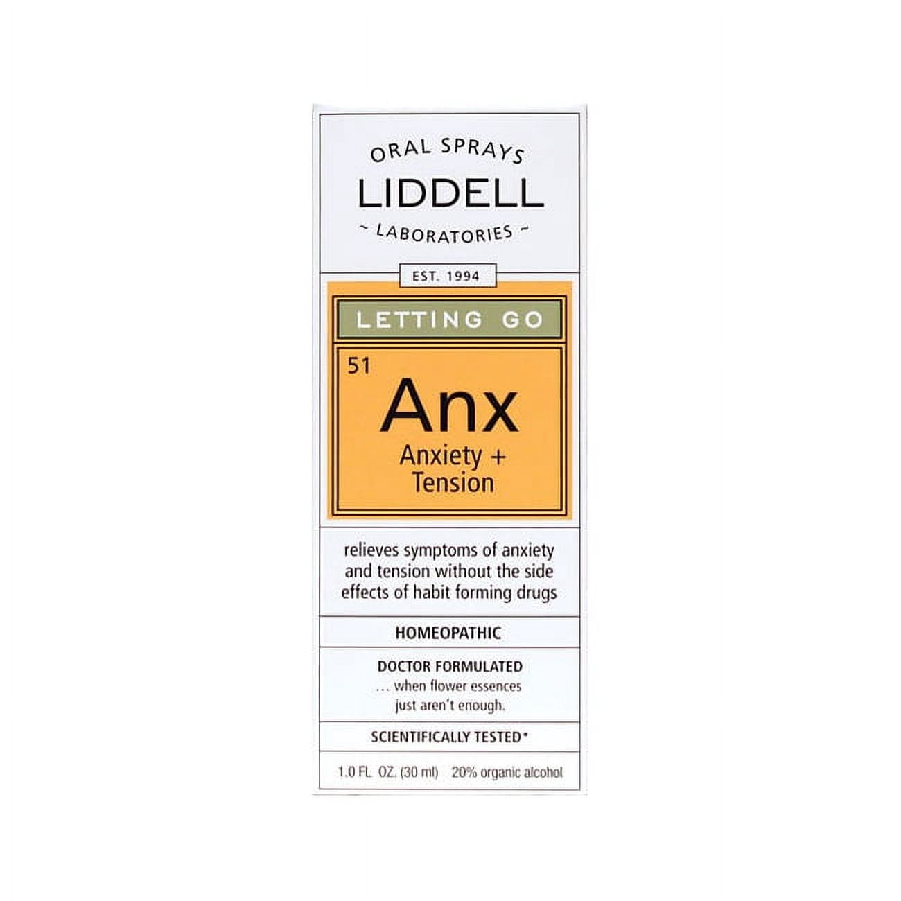 Liddell Laboratories - Letting Go Anxiety + Tension Homeopathic Oral ...