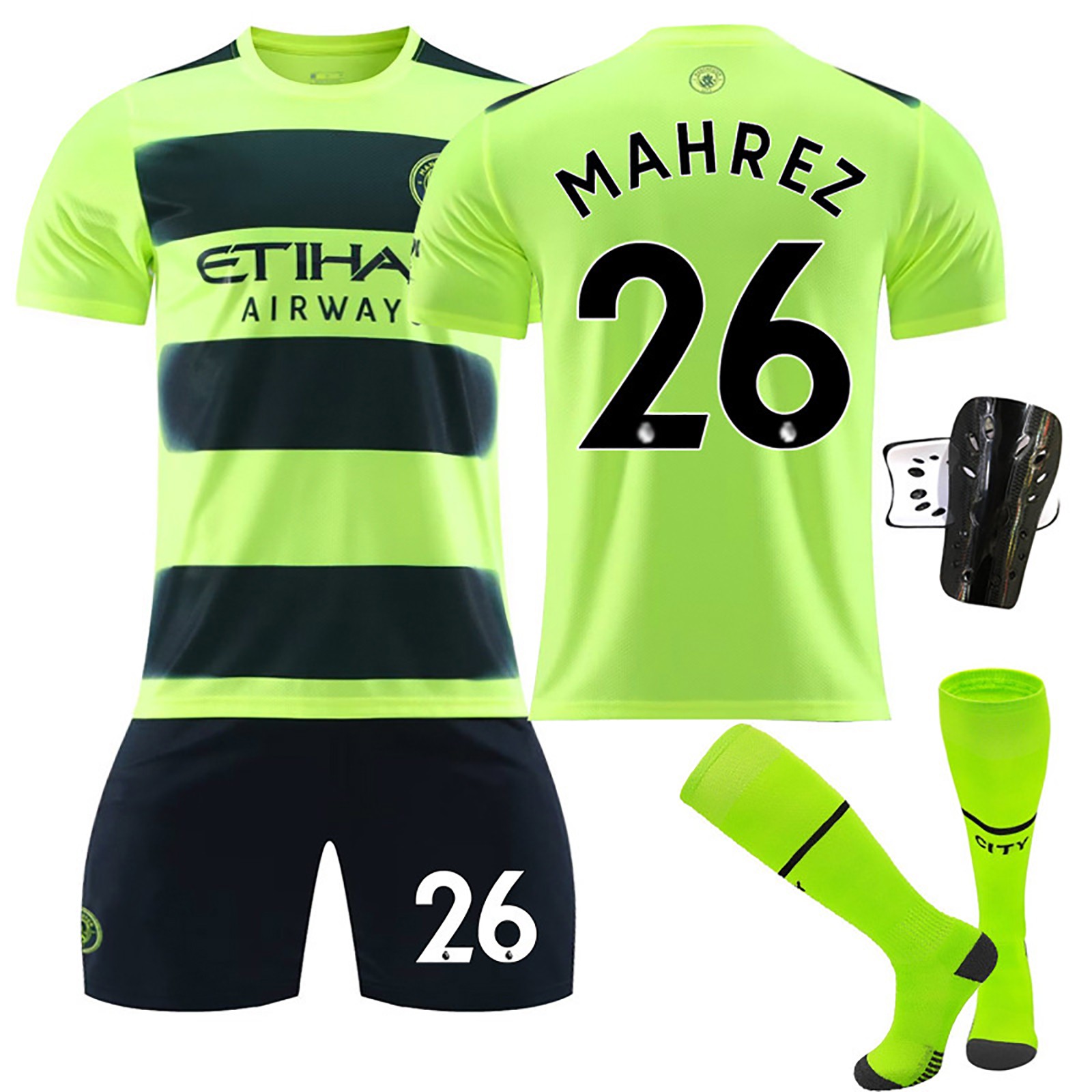 Lide 2223 English FC Second Away Game Soccer Jersey, Printed #26 MAHREZ English Fluorescent ...