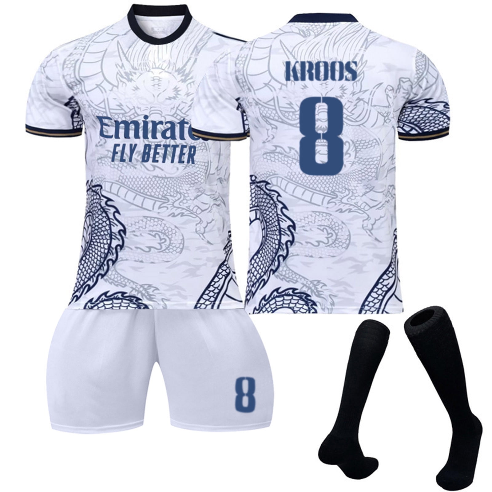 Lide 2223 Spanish FC White Special Soccer Jersey, #8 KROOS Spanish Dragon Pattern Soccer Jersey ...