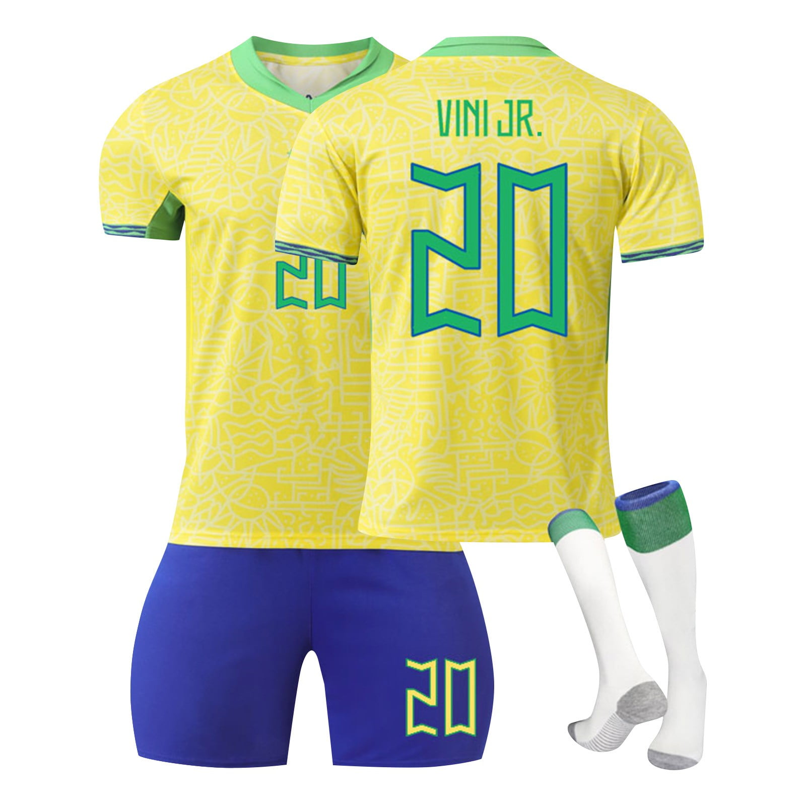 Lide 2324 Brazil Home Game Short Sleeve Soccer Uniform, #20 VINICIUS ...