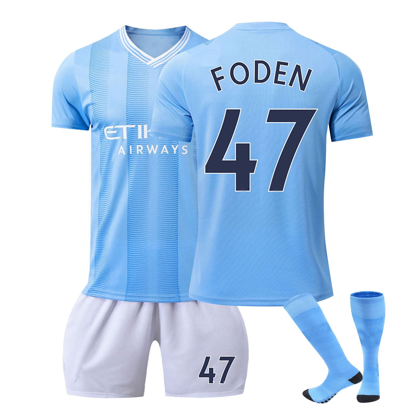 Lide 2324 European FC Home Game Soccer Jersey, European #47 FODEN Soccer Jersey 3 Piece Set ...