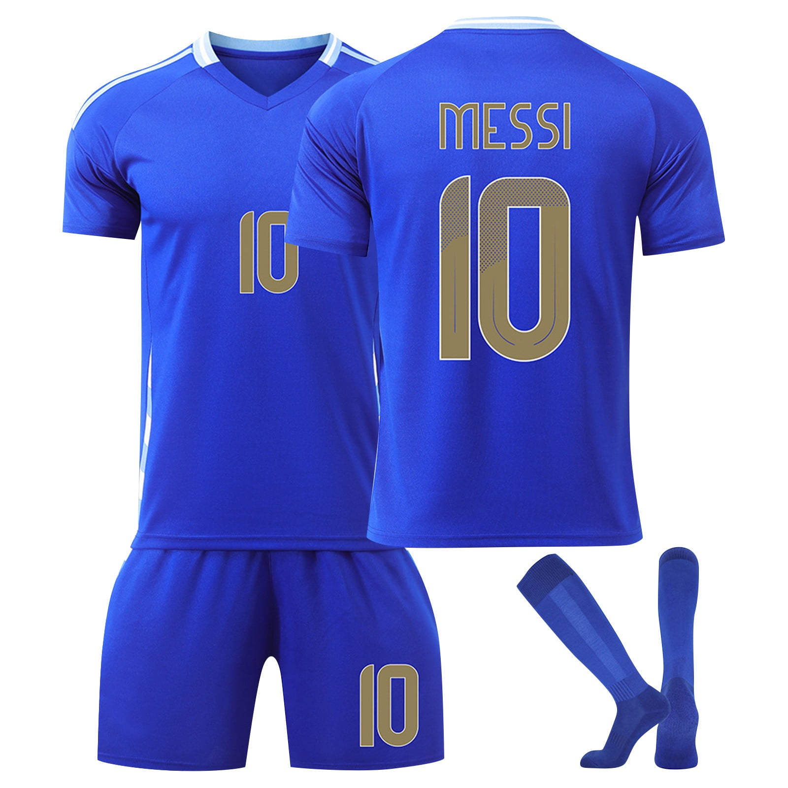 Lide 2425 Argentina Away Game Soccer Jerseys 3-Piece Set, #10 Mess Deep ...