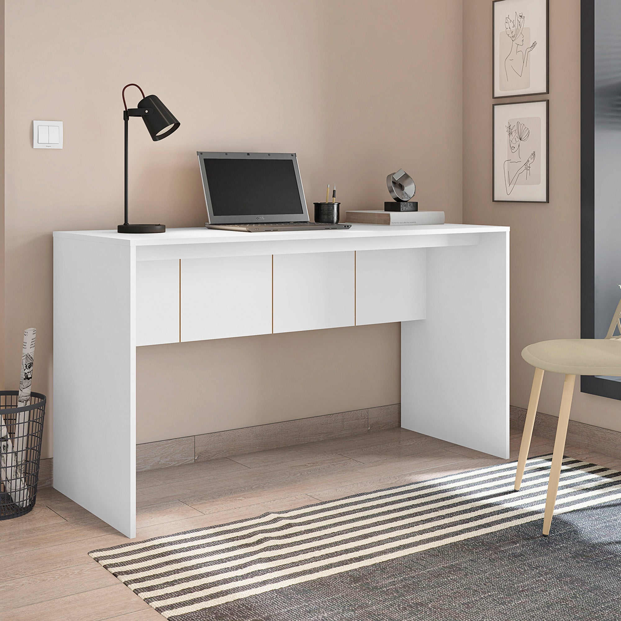 Lider Design Modern CUBE Desk 53,14 inches wide (Matte White) - Walmart.com