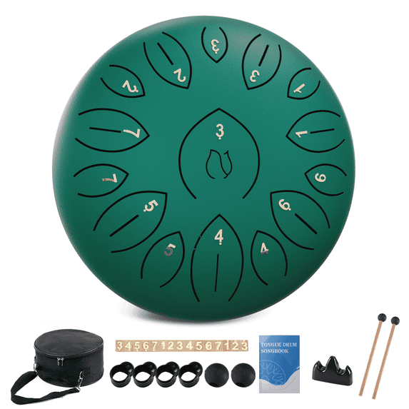 Lidguni, Rain Drum, 12 inch, 15 notes C major green - Walmart.com