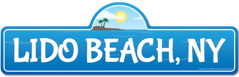 Lido NY New York Beach Street Sign | Indoor/Outdoor | Surfer Ocean ...