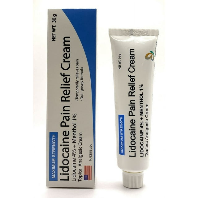 Maximum Strength Lidocaine 4% Plus Menthol 1% Pain Relief Cream ...