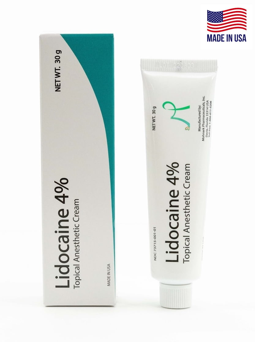Lidocaine 4% Topical Anesthetic Cream for Muscle and Joint Pain, with ...