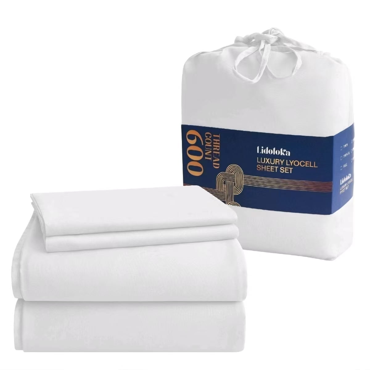 Lidoloka Luxury Lyocell Bed Sheets Set 4Pcs King Size for Adult,Cool ...