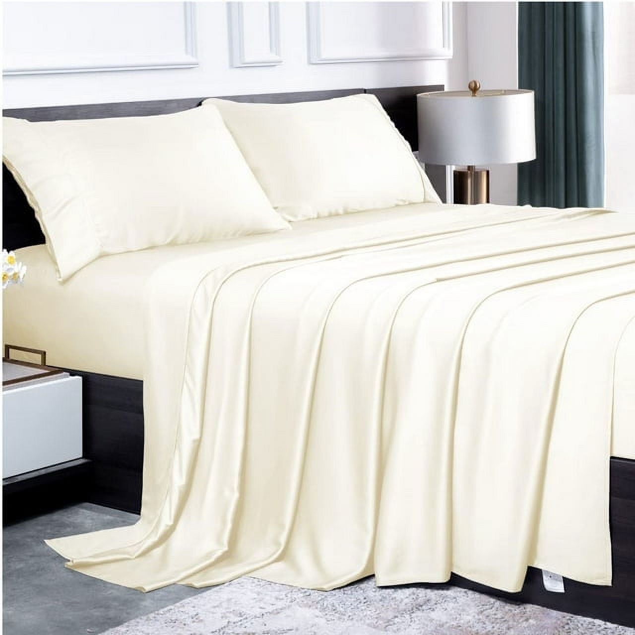 Lidoloka Luxury Bamboo Rayon Sheets King Size for Adult 4 Pcs,Cool&Soft ...