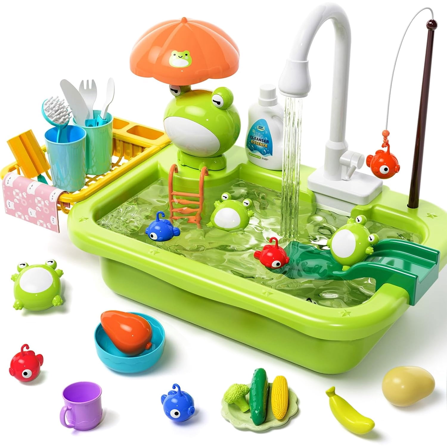 LieGorJi Play Sink with Running Water, Kitchen Kids Sink Toys with ...