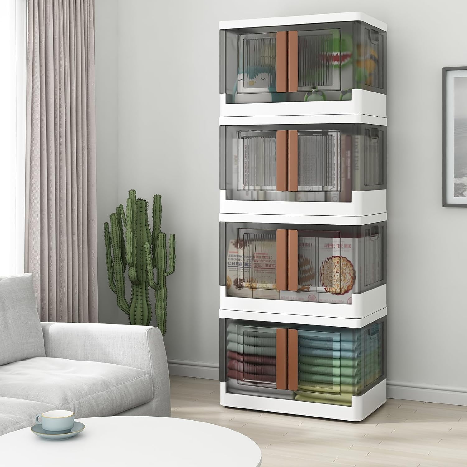 LiebeRen 4 Pack Closet Organizers and Storage 19 gal Bins, ‎Plastic ...