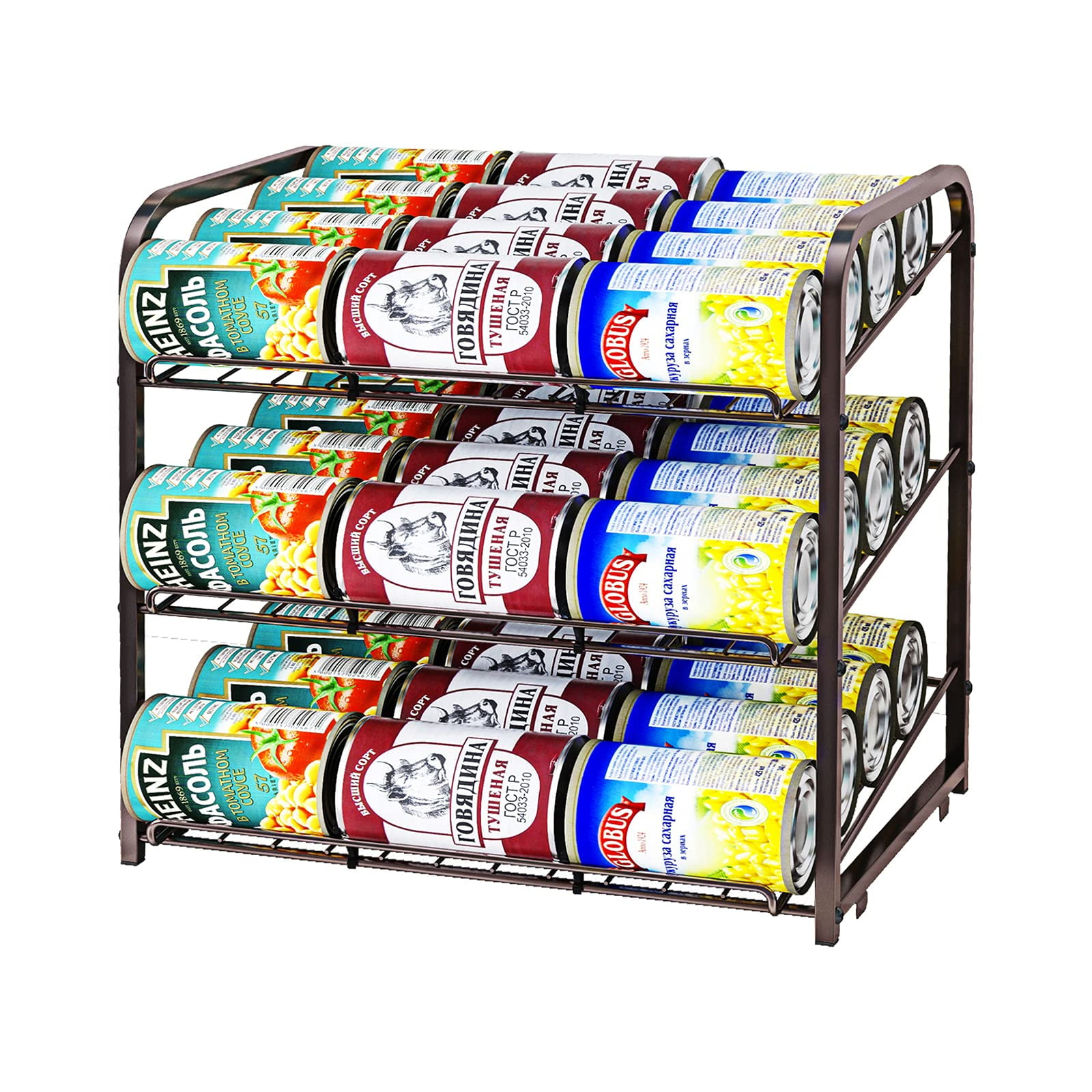 LiebeRen Can Rack Organizer, 3 Tier Stackable Can Storage Dispenser ...