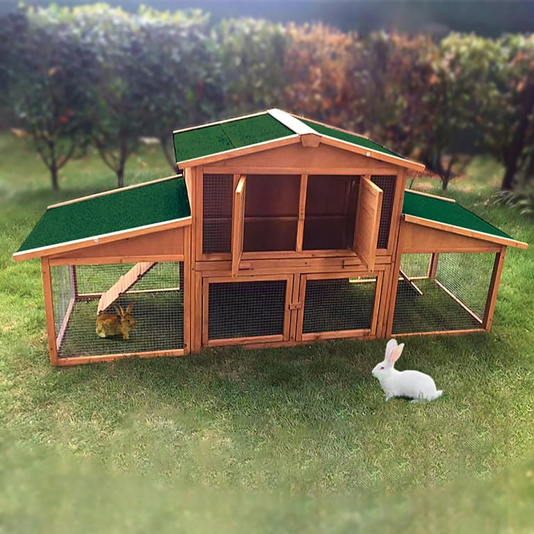Extra Large Rabbit Hutch Eggshell FULL FLOOR TRAYS INCLUDED!! EXTRA