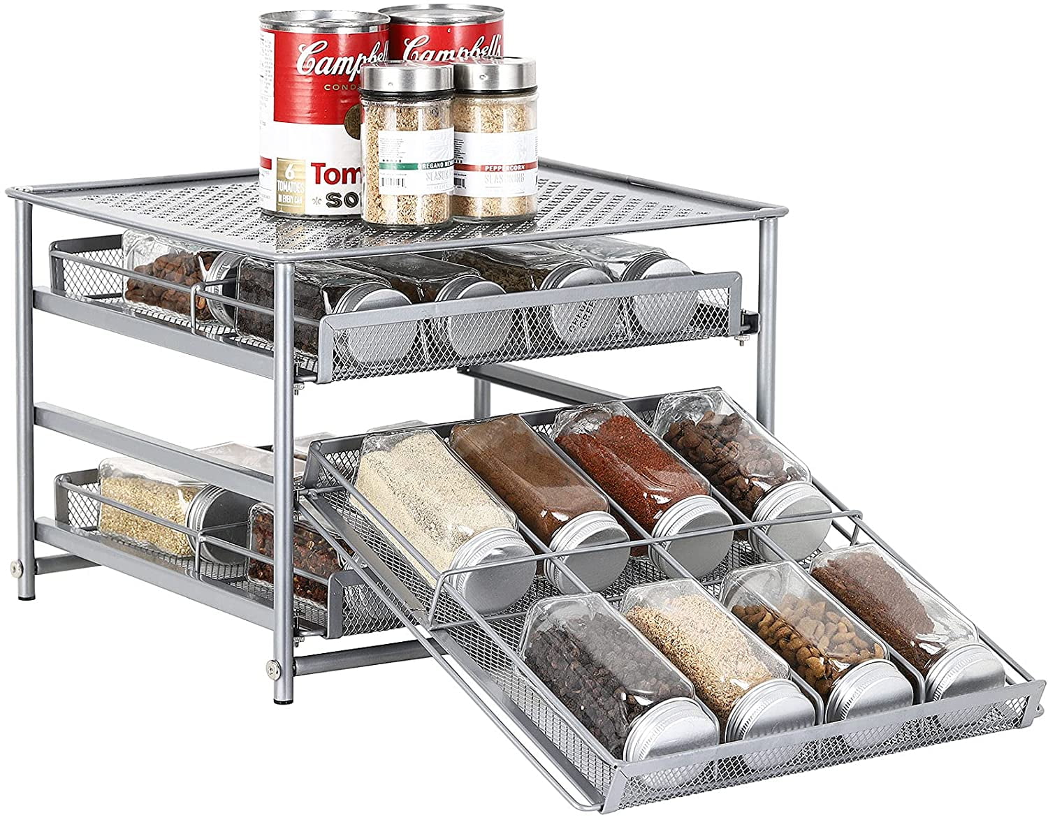 LiebeRen Spice Rack Organizer for Cabinet, 3 Tier 24-Bottle Spice ...