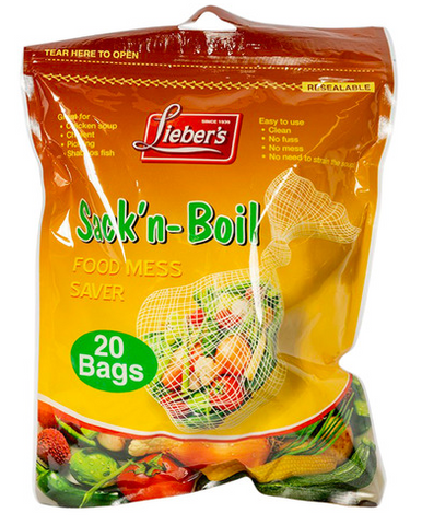 Lieber's Sack'n Boil Food Mesh Bags, 20 Count, Large 1/2 Gallon ...
