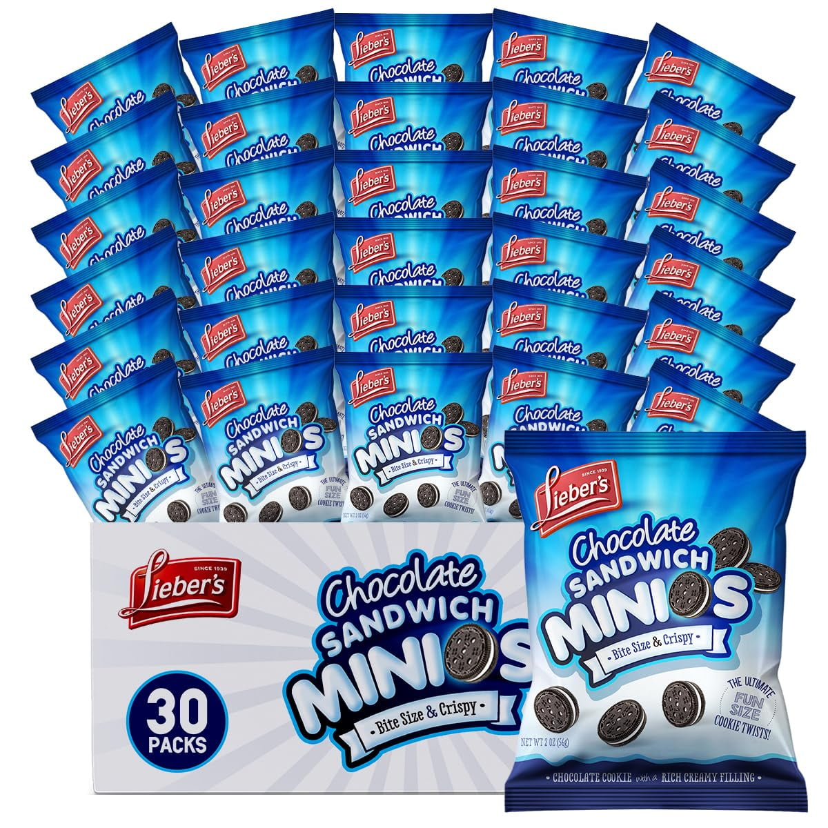 Lieber’s Sandwich Minios Chocolate YPF5 Cookies - Bite-Sized Treats ...