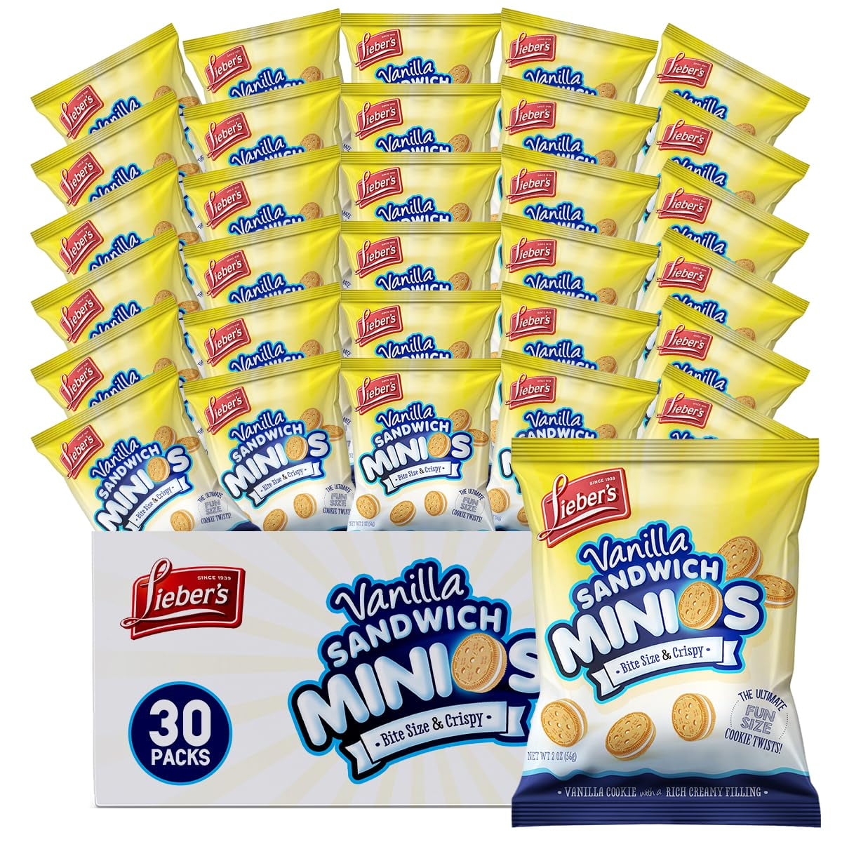 Lieber’s Sandwich Minios Vanilla Cookies - BSL1 Bite-Sized Treats with ...