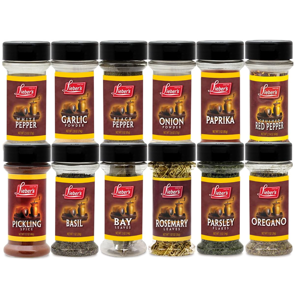 Lieber's Spice Set, Starter BDF32 Seasoning & Herb 12 Set, Onion ...