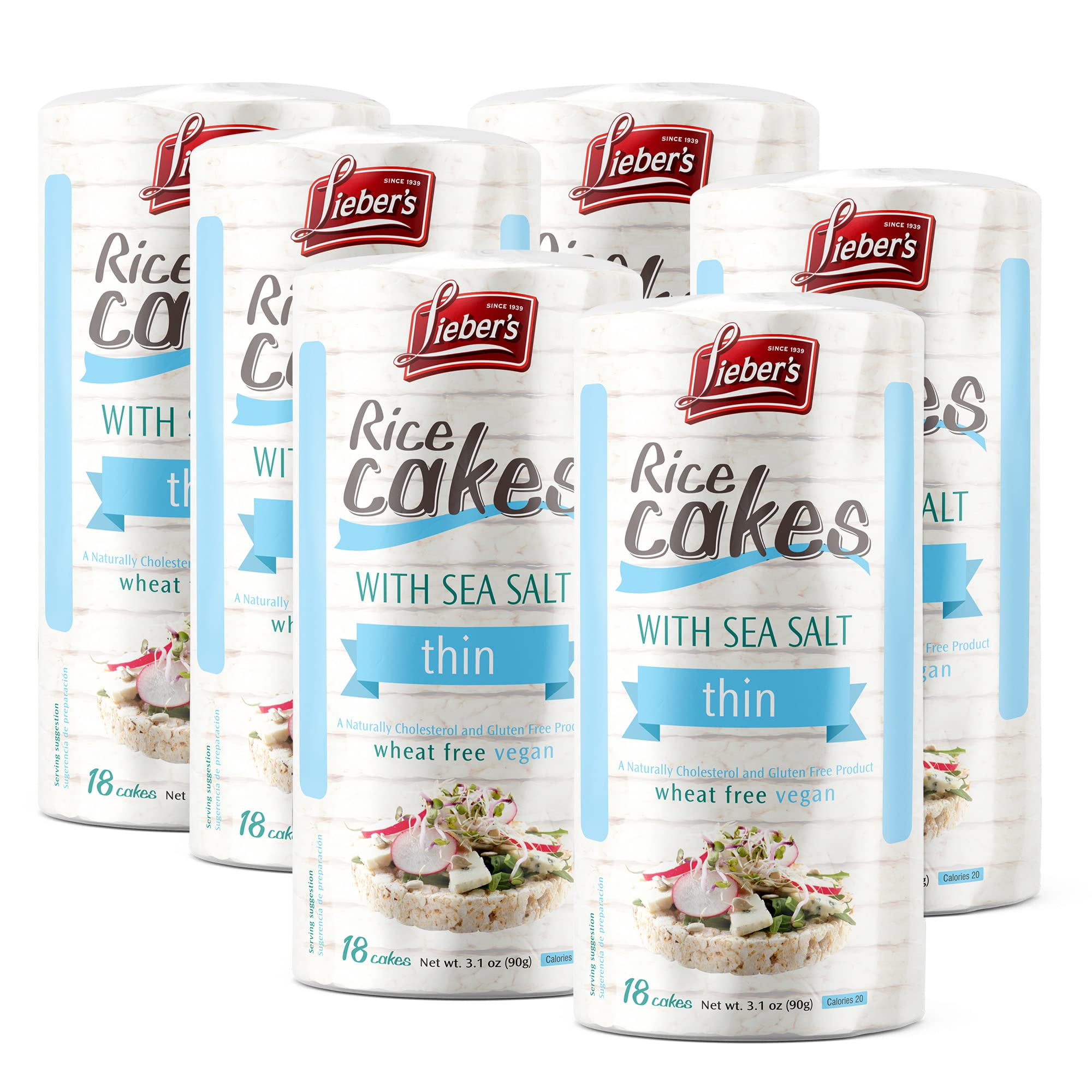 Lieber's Thin Rice Cakes, Kosher Certified Snack, Dairy Free, Wheat ...
