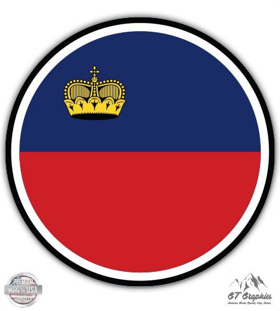 Liechtenstein Flag - 5" Vinyl Sticker - For Car Laptop I-Pad ...