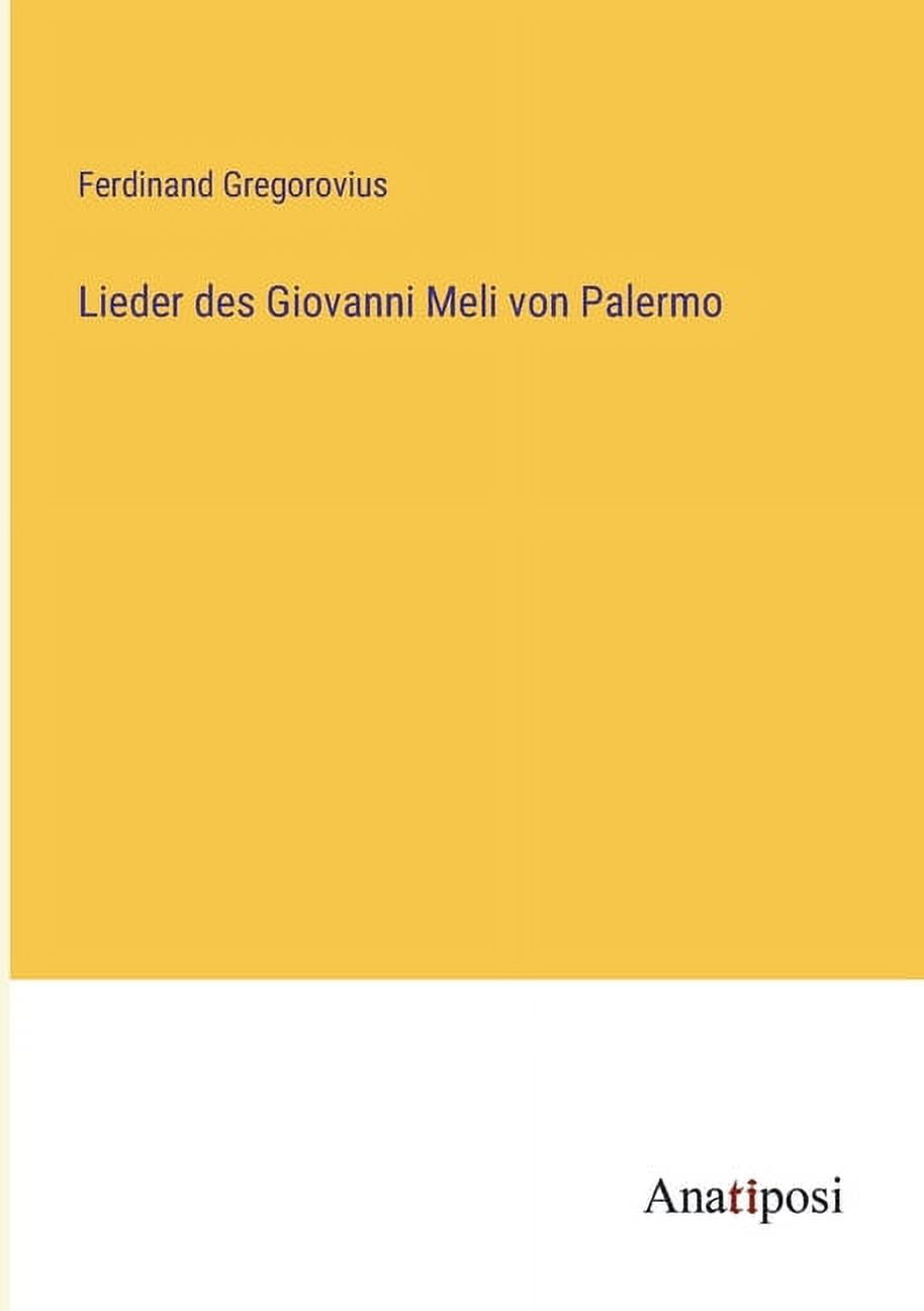 Lieder des Giovanni Meli von Palermo - Walmart.com