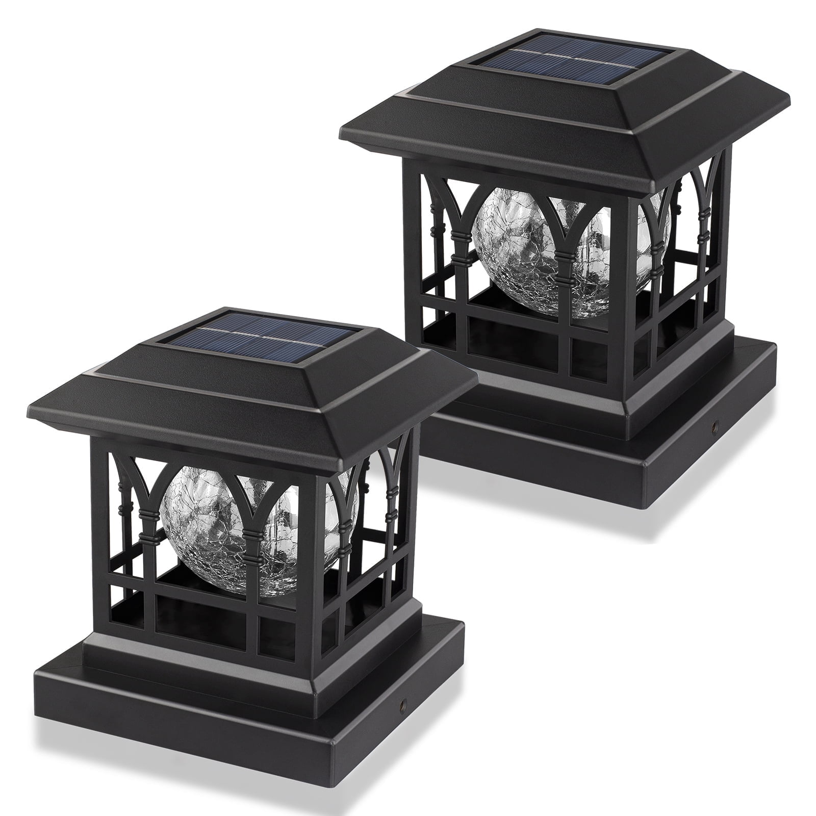 Liefgarden Solar Post Cap Lights Outdoor 2 Pack RGB & Warm White Fits 3 ...
