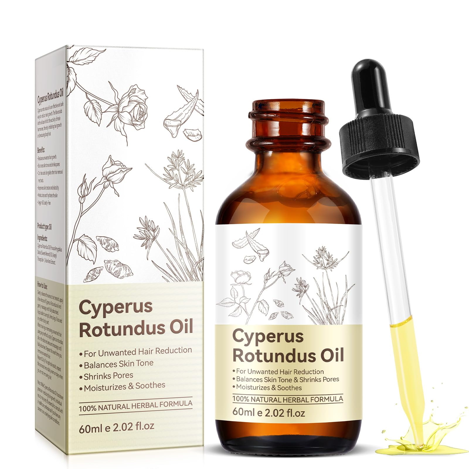 Liefiet Cyperus Rotundus Oil WHF2 2Fl Oz, Cyperus Oil for Hair Removal ...