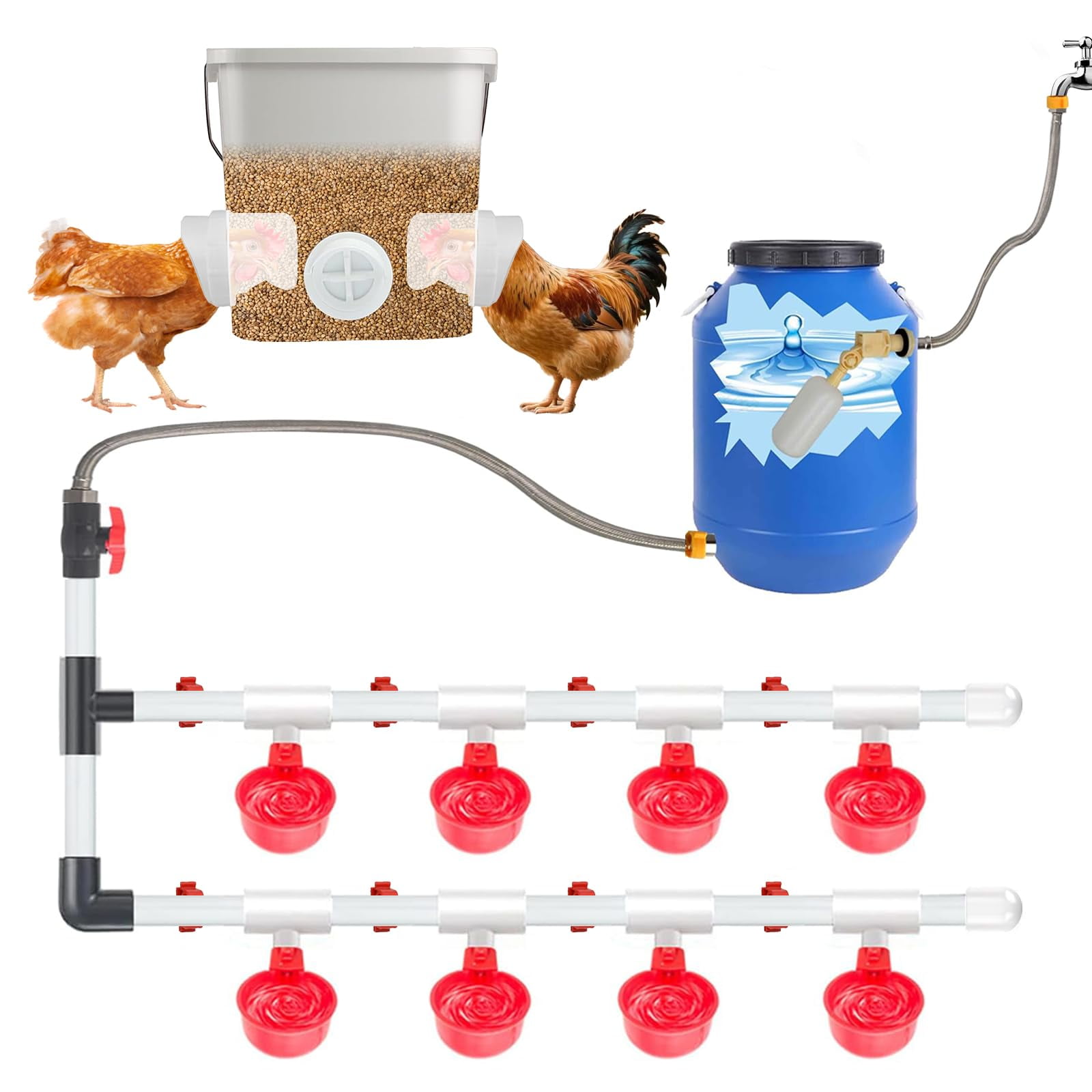 Lielyhod 68 Accessories Complete Set Pipeline Automatic DIY Chicken ...