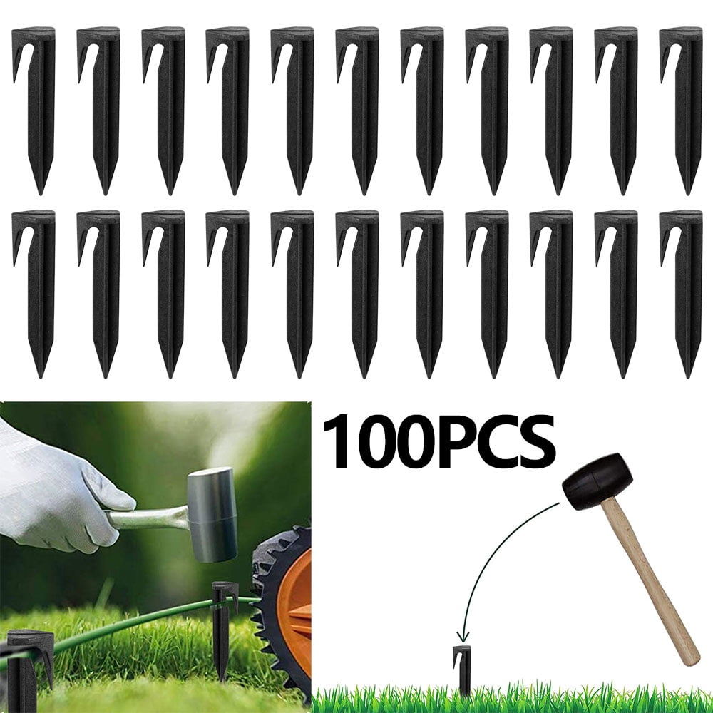 Lieonvis 100Pcs Garden Lawn Mower Peg Boundary Nail Ground Anchor for ...