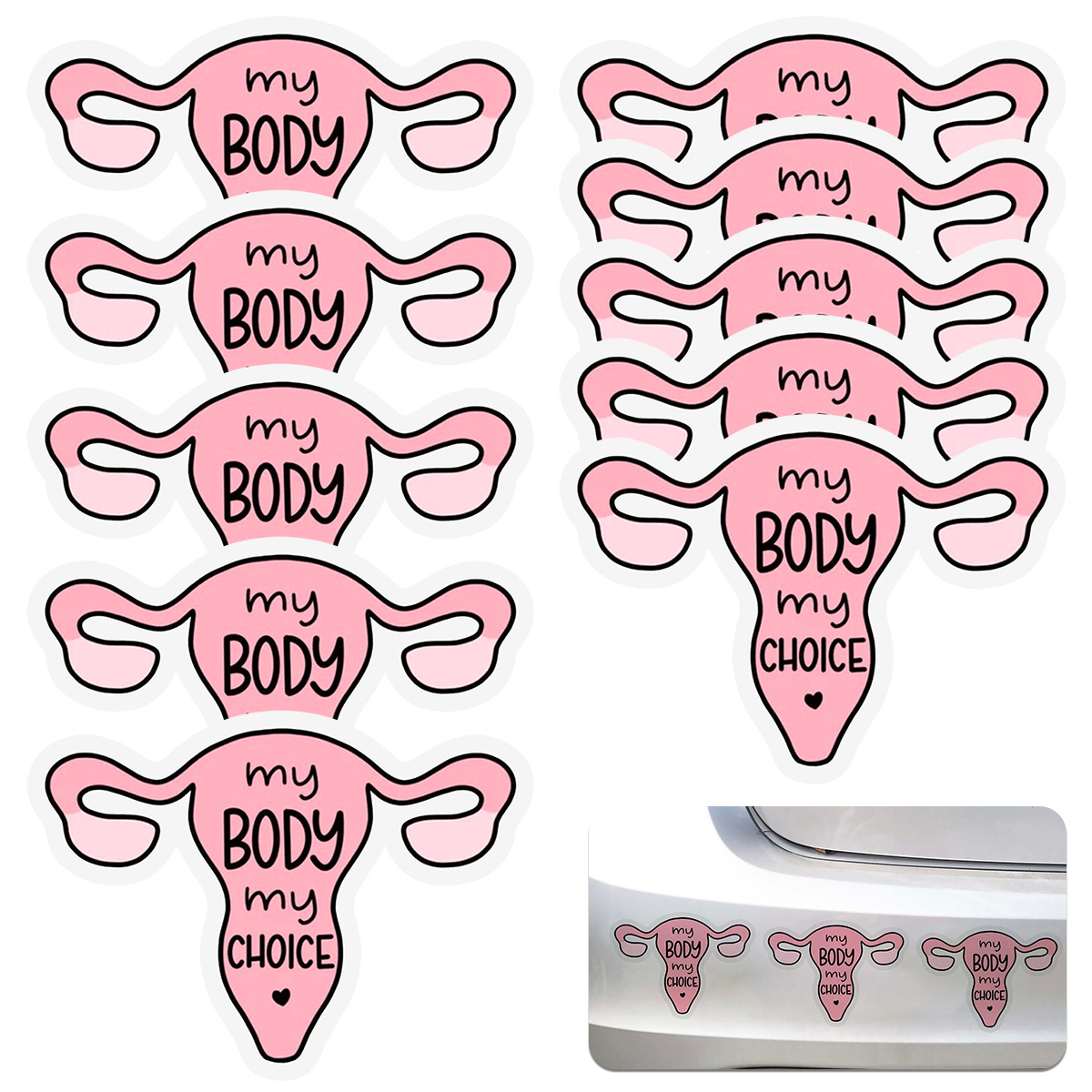 Lieonvis 10Pcs Feminism Women's Rights Uterus Stickers Your Own Uterus ...
