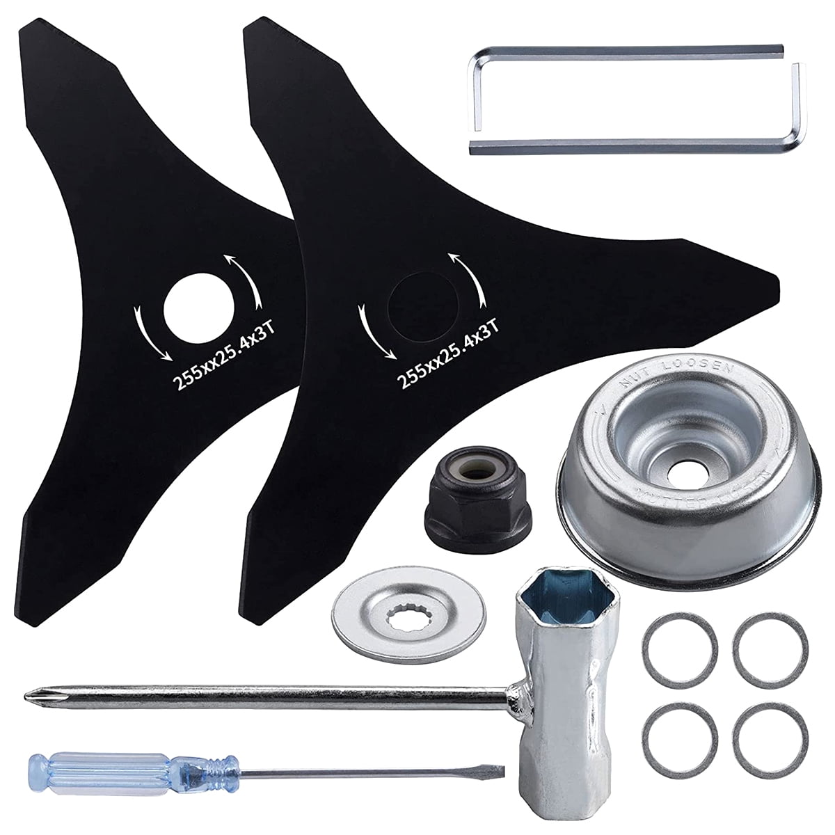 Lieonvis 10" Carbon Steel Cutting Kit, 2-Set Weed Eater Blades with ...