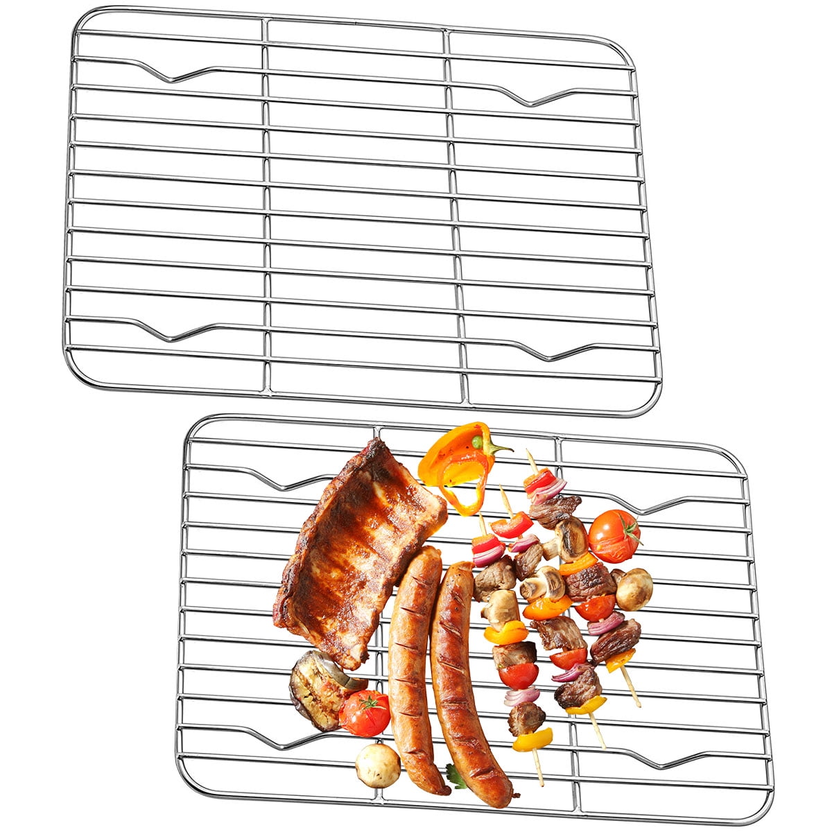 Lieonvis 2Pcs Baking Rack Cooling Rack Stainless Steel Metal Roasting ...