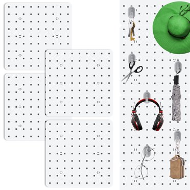 16"×12" Pegboard Combination Kit and 7 Accessories-Shelf Storage Bins ...