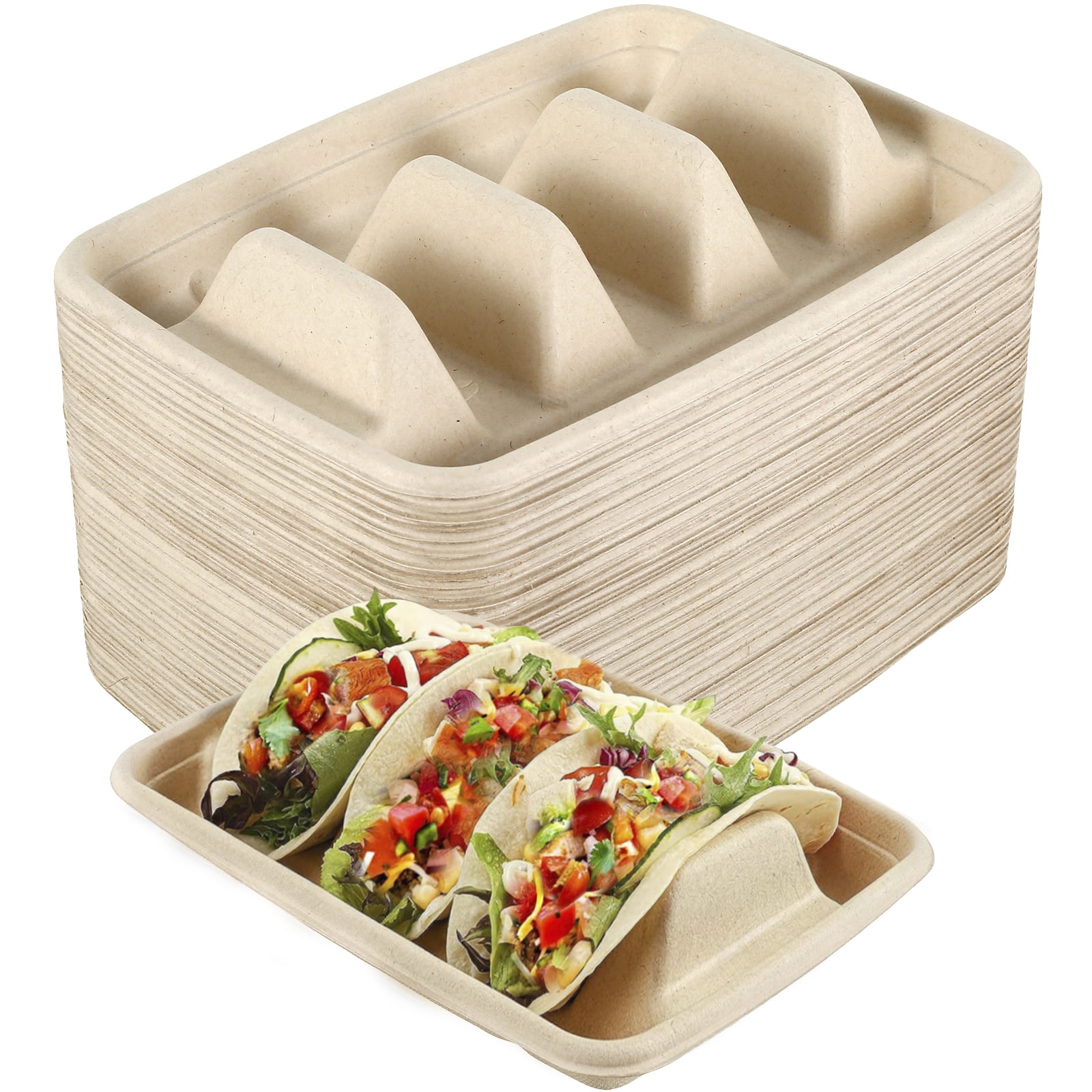 Lieonvis 50 PCS Disposable Taco Holders for Party,Premium Paper Taco ...