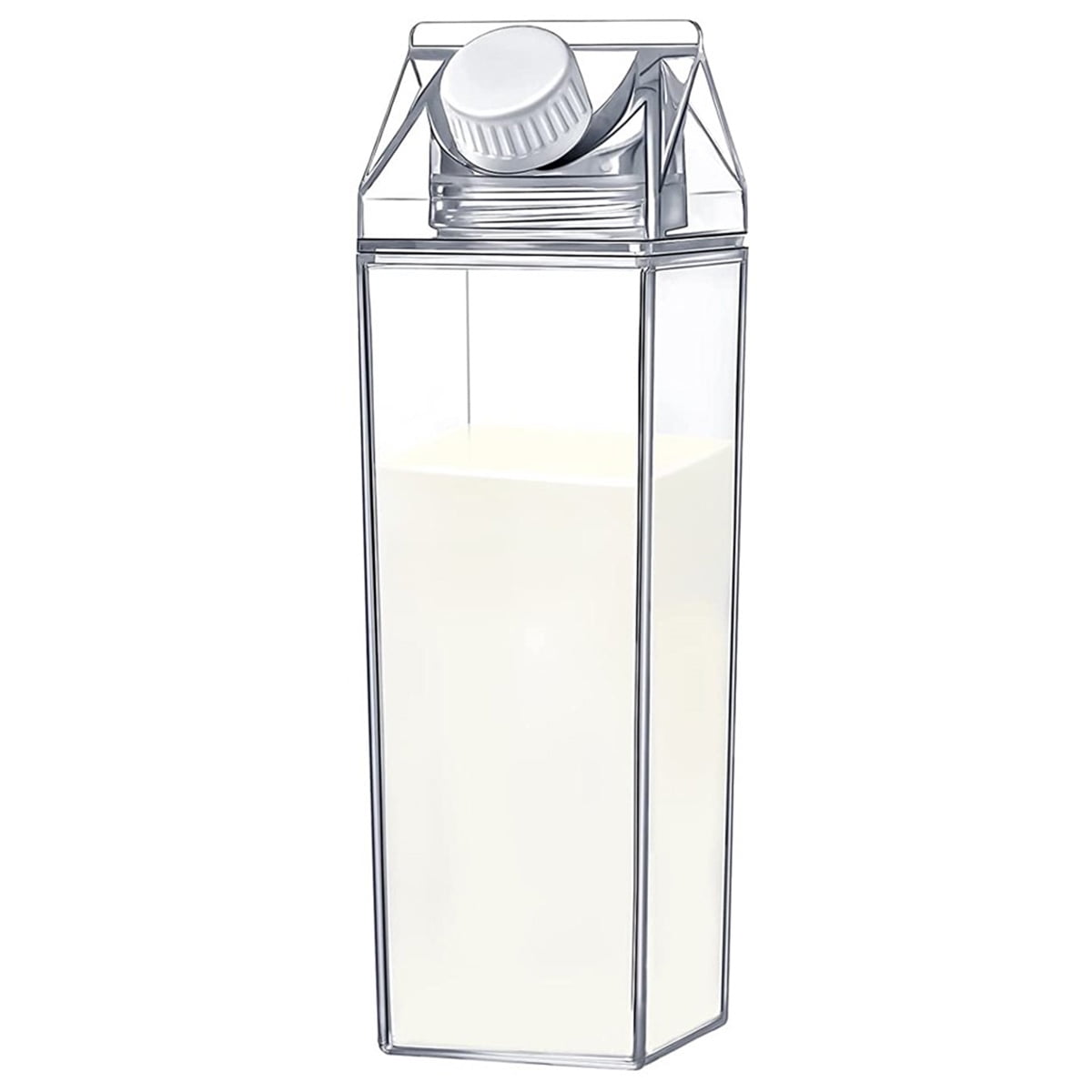 Lieonvis 500Ml/1000Ml Clear Milk Carton Water Bottle Leak-proof Milk ...