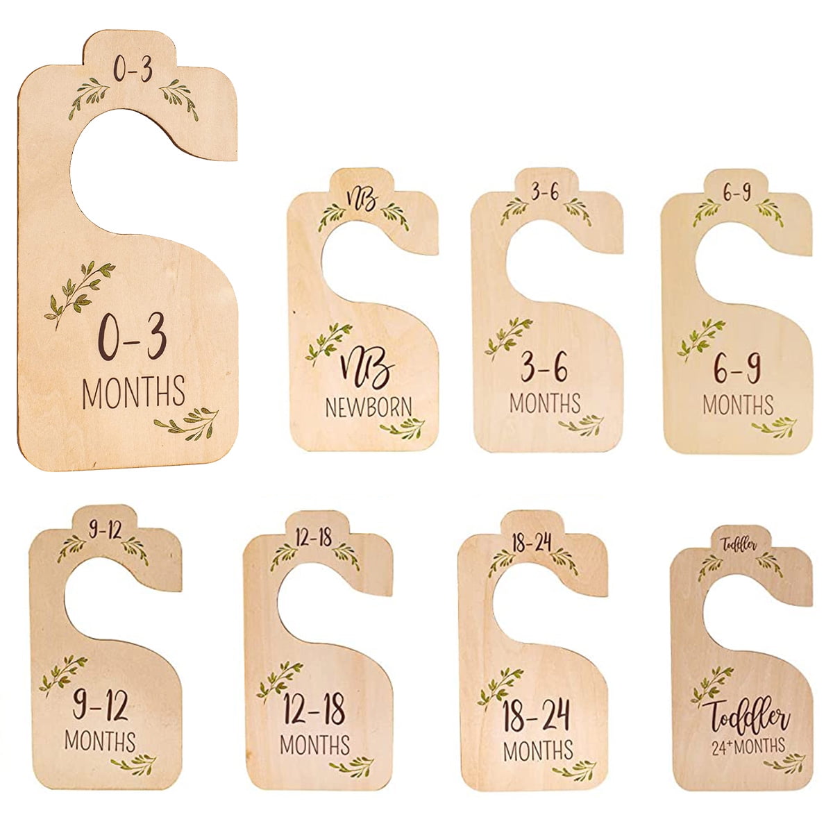 Lieonvis 8Pcs Wooden Baby Closet Dividers, Infant Separators, Double ...