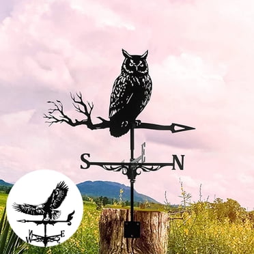 Iron Weather Vane Wind Direction Outdoor Garden Stake Farm Roof Mount ...