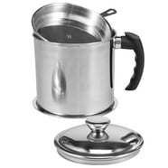 1.4L Bacon Grease Keeper & Holder with Strainer, Lid - Durable Iron ...