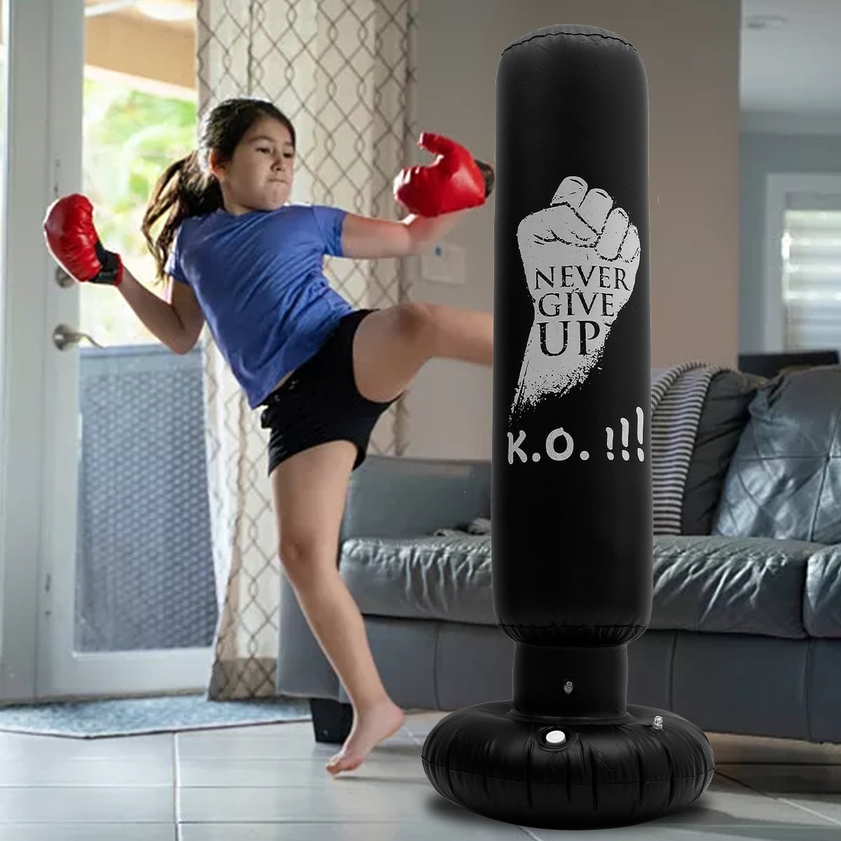 Lieonvis Inflatable Kids Punching Bag Thicken Weighted Training ...
