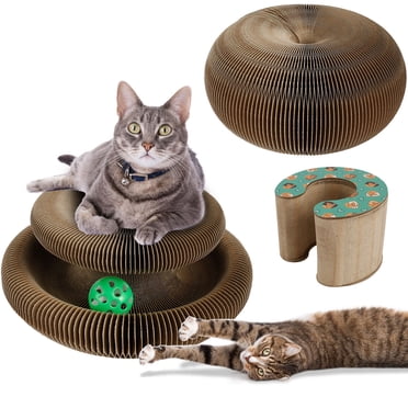 Primepets 2 Small Cat Scratcher Cardboard with Catnip, 15.8x4.8 in ...