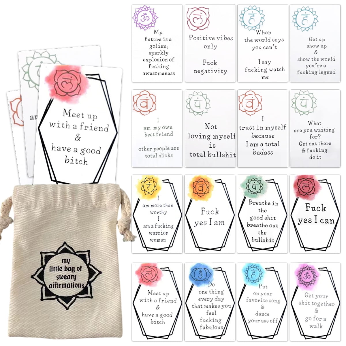 Lieonvis Motivational Cards - 16 Unique Inspirational Cards ...