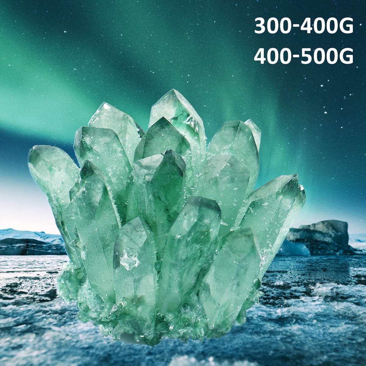 Lieonvis Natural Crystal Cluster Green Ghost Crystal Ornament Irregular ...