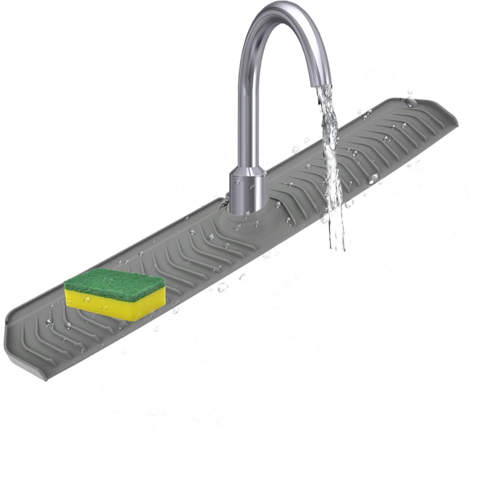 Lieonvis Silicone Sink Splash Guard Gen 2 - Slope Upgraded Faucet Mat ...