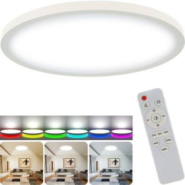 Depuley 13" Modern LED Flush Mount Ceiling Light Fixture with Remote ...