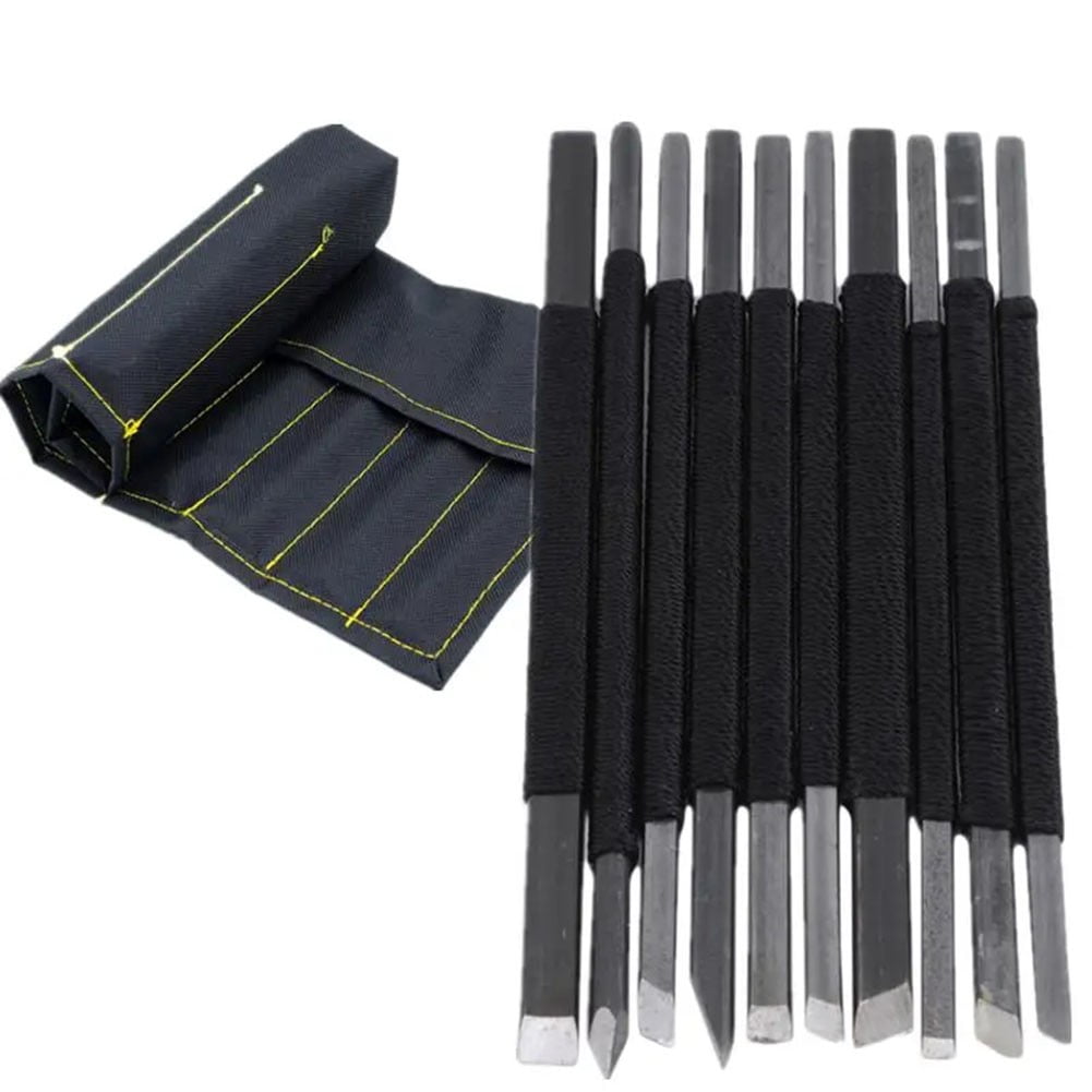 Lierteer 10 Pcs Chisel Tools Set 10-different 14cm DIY High-carbon ...