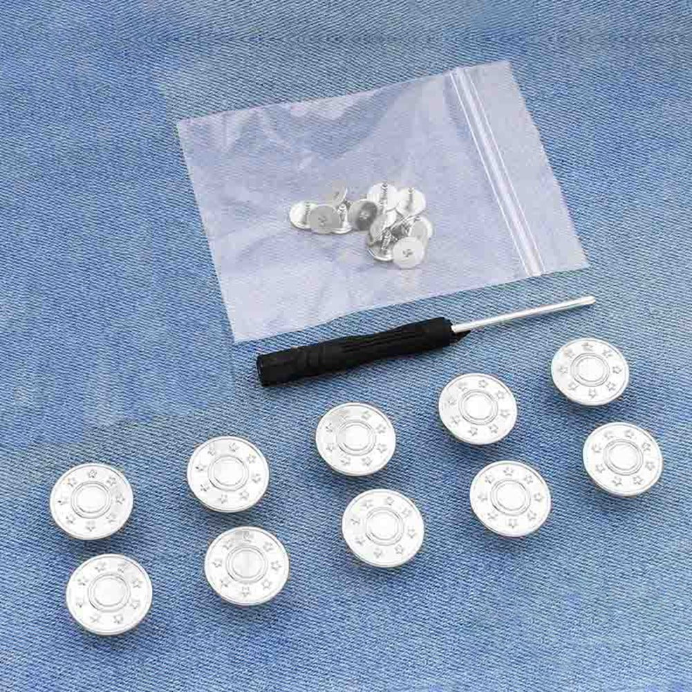 Lierteer 10PCS Jean Button Fastener Kit Metal Replacement Set ...