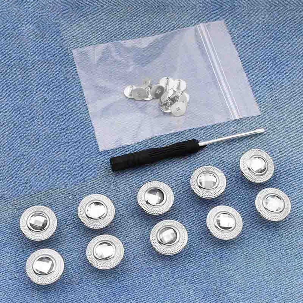 Lierteer 10PCS Jean Button Fastener Kit Metal Replacement Set ...