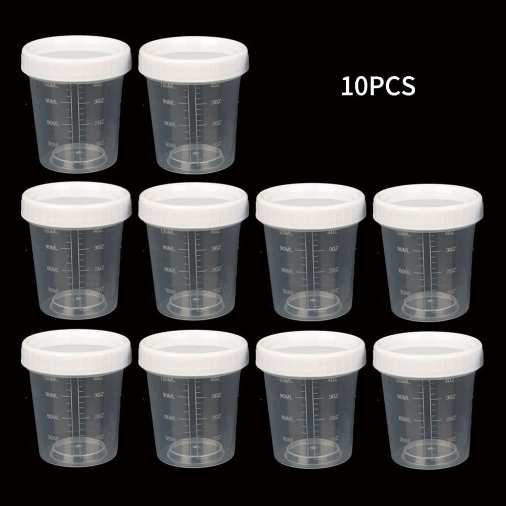 Lierteer 120ml Plastic Specimen Sample Jar Craft Container Urine Pot ...