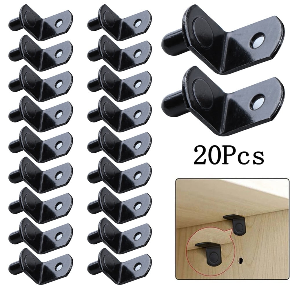Lierteer 20pcs Shelf Support Studs Pegs Pins Plugs 5mm L-Shaped Cabinet ...