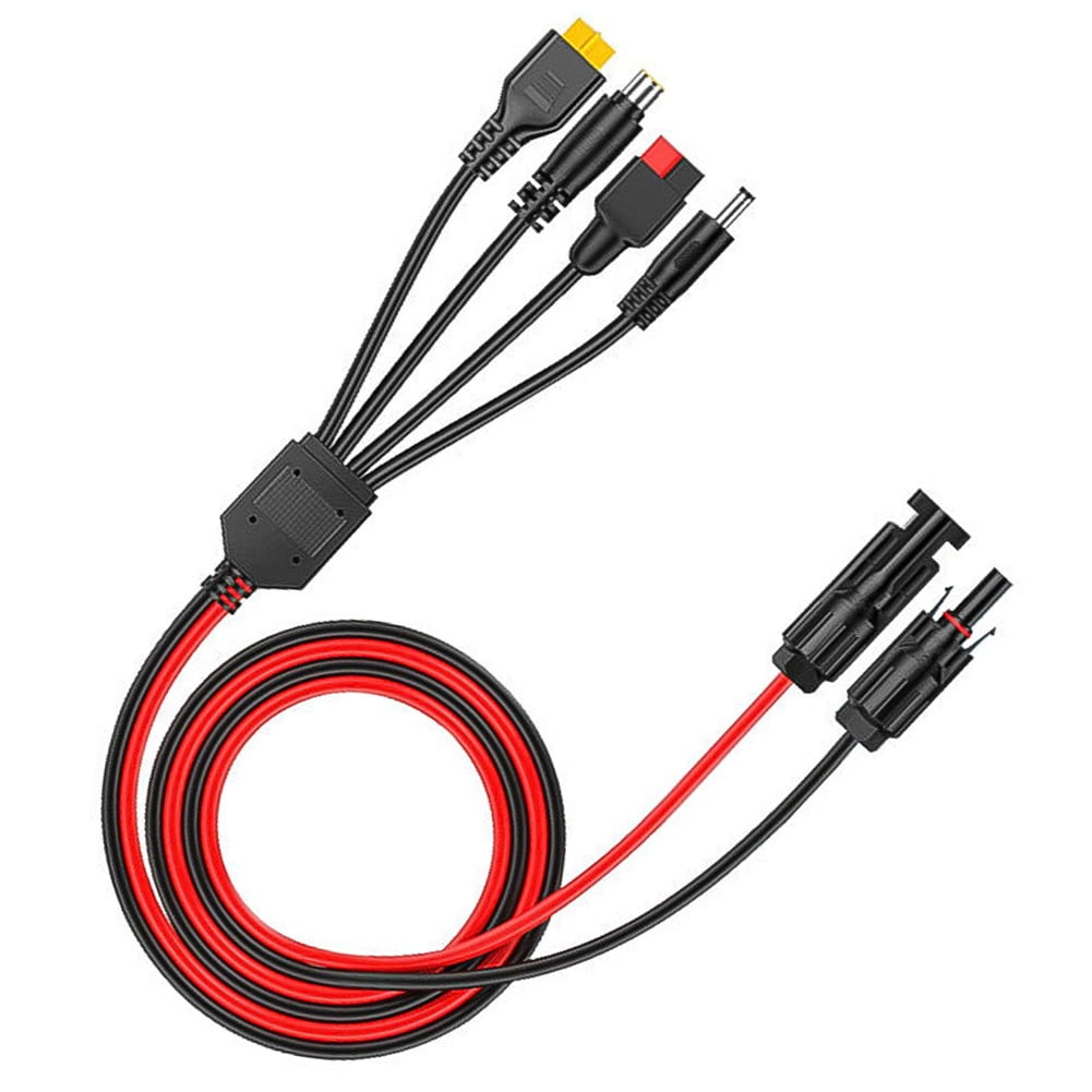 Lierteer 4in1 Solar Panel Connector Extension Cable Splitter Compatible For XT60 DC 8mm 5.5mm ...